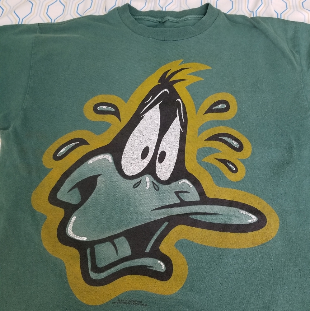Vintage 90s Looney Tunes Daffy Duck All Over Print - Gem